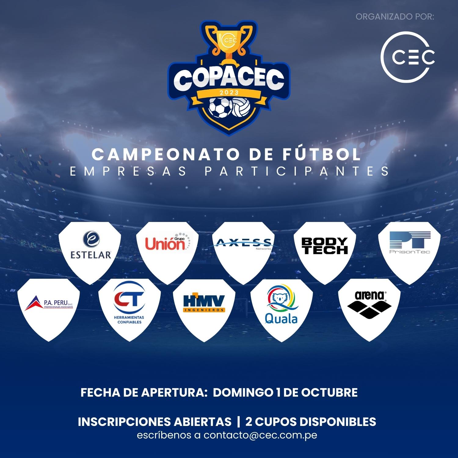 Copa CEC 2023: Conoce a las empresas que debutarán en el encuentro deportivo del CEC en octubre ...